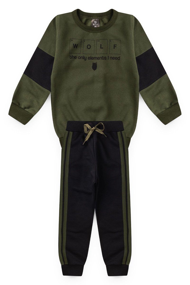 Conjunto Infantil Menino Elementos Tabela Periódica Wolf Verde
